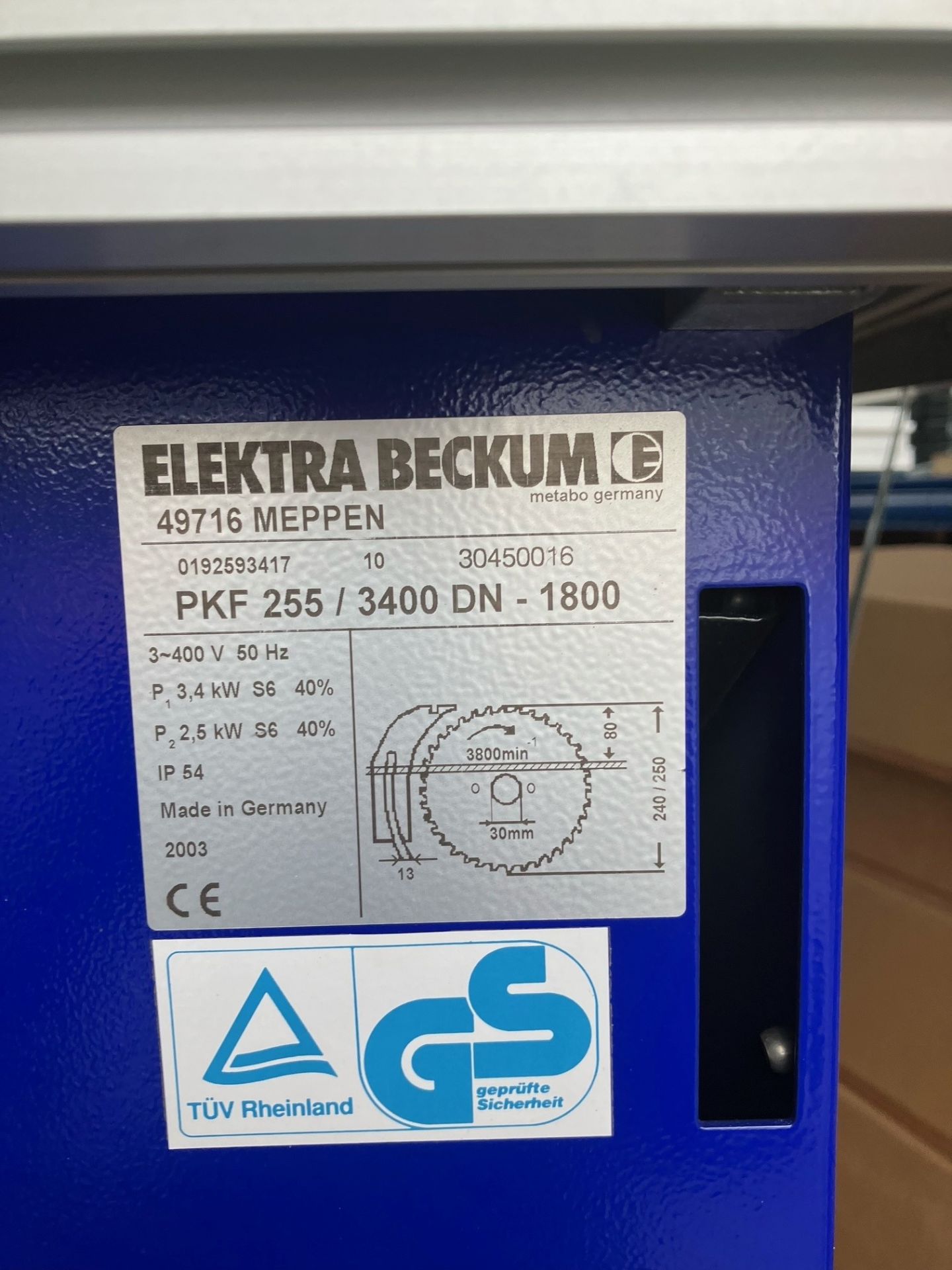 Elektra Beckum Kreissäge PKF 255/3400 DN-1800 | P10057