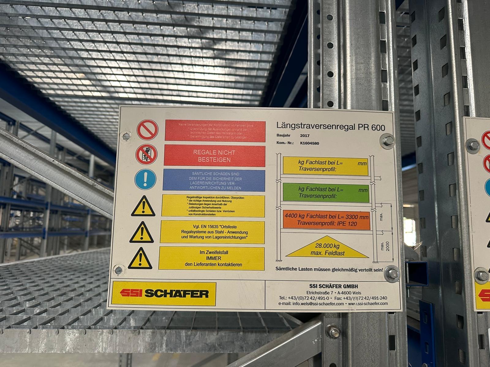 SSI Schäfer PR600 pallet rack, used | P10374